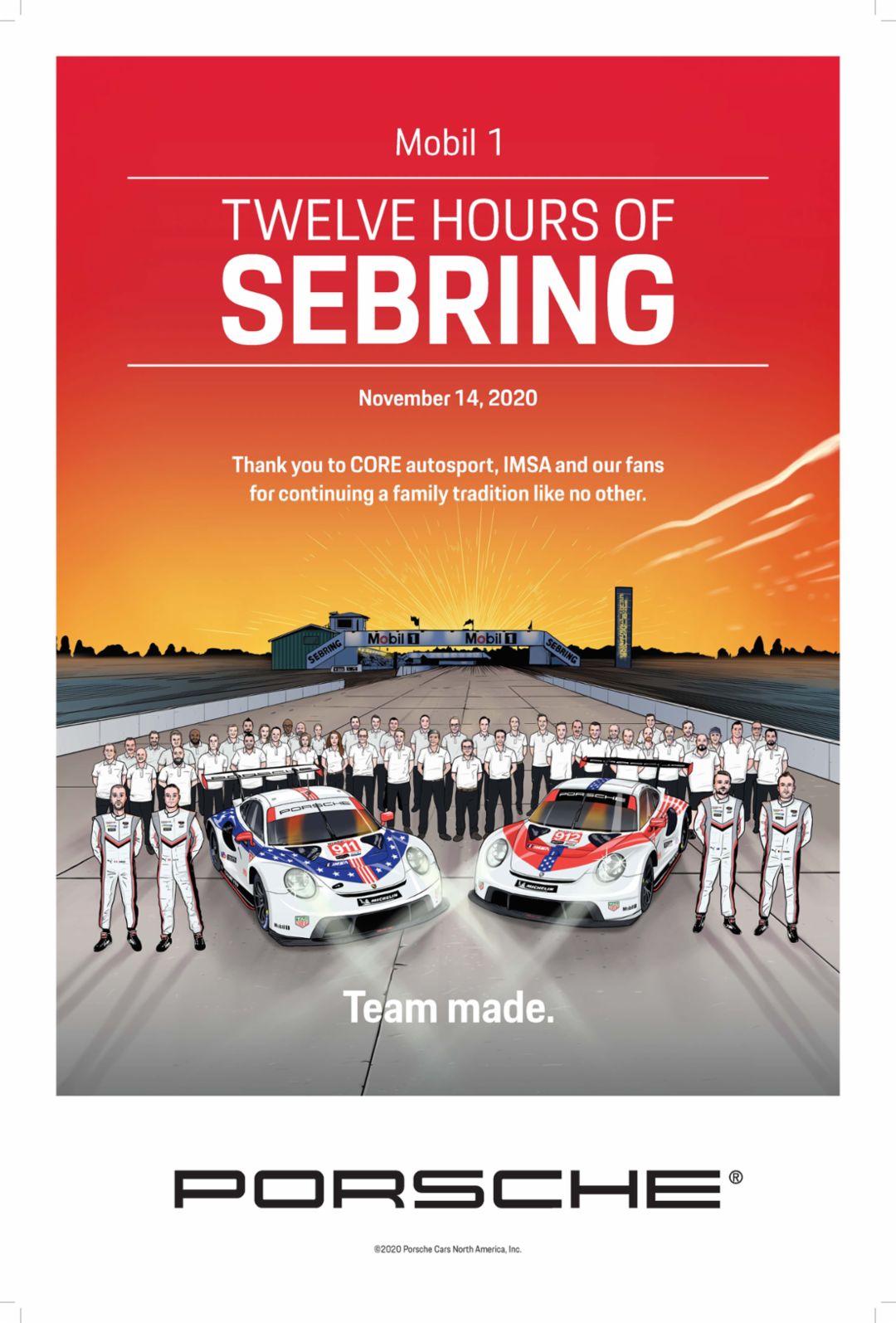 Porsche Motorsport releases "Thank You" poster for 12 Hours of Sebring ...